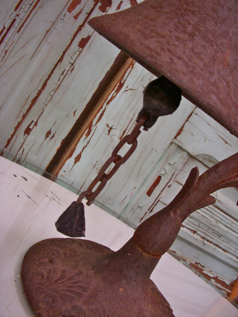 CAST IRON BELL on Stand Rusted Dinner Bell Vintage Primitive | Etsy