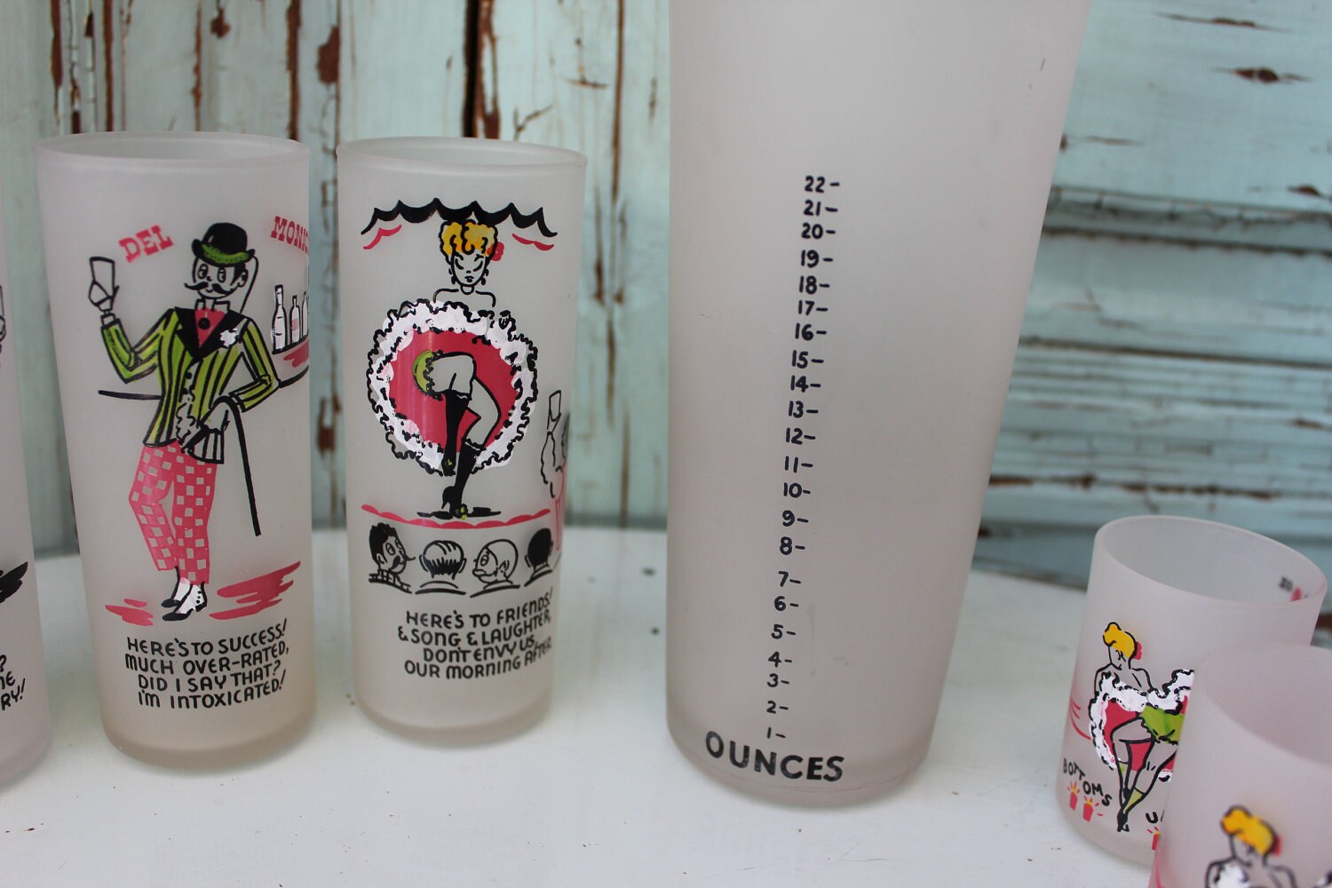 BURLESQUE WOMEN Barware Risqué Humor Glass Set Mad Men Decor - Etsy
