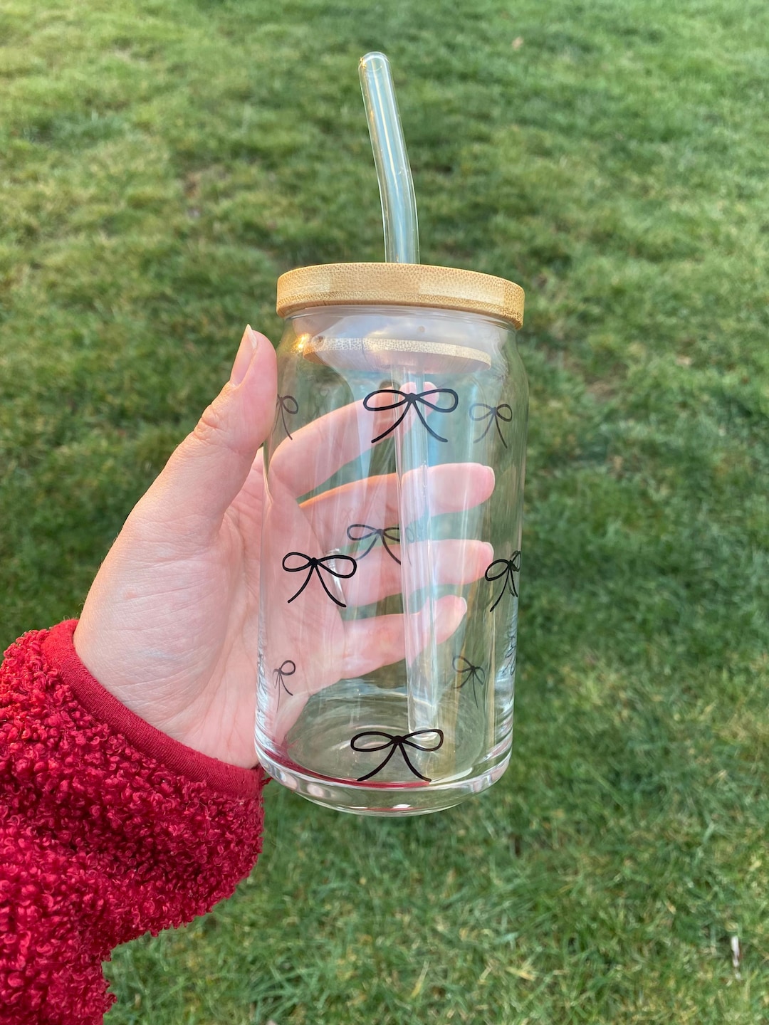 Black Bow Cup | Coquette Bow Glass | Iced Coffee Cup | Cute Glass Cup ...