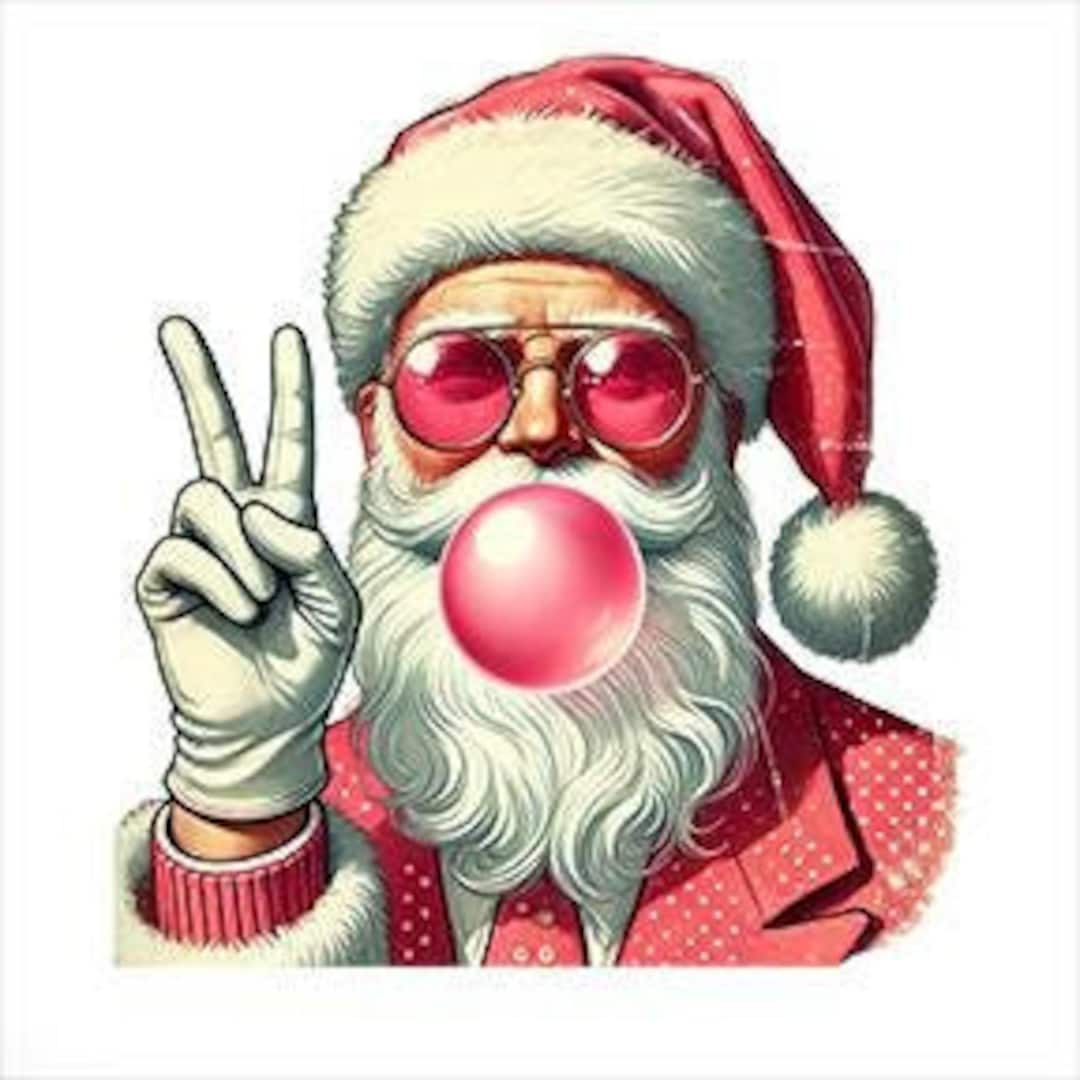 Retro Santa Bubble Gum PNG | Funny Christmas Clipart for Sublimation ...