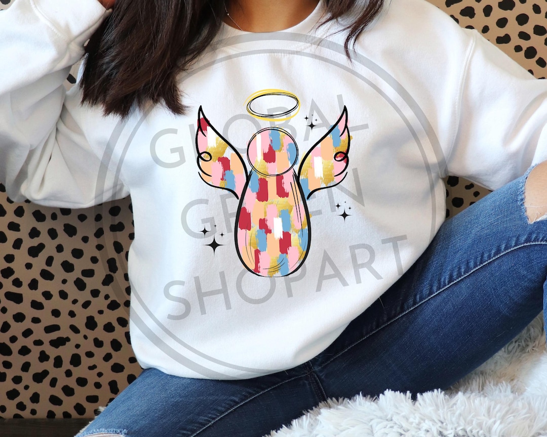 Colorful Glitter Christmas Angel Png, Brushstroke Christmas Png ...