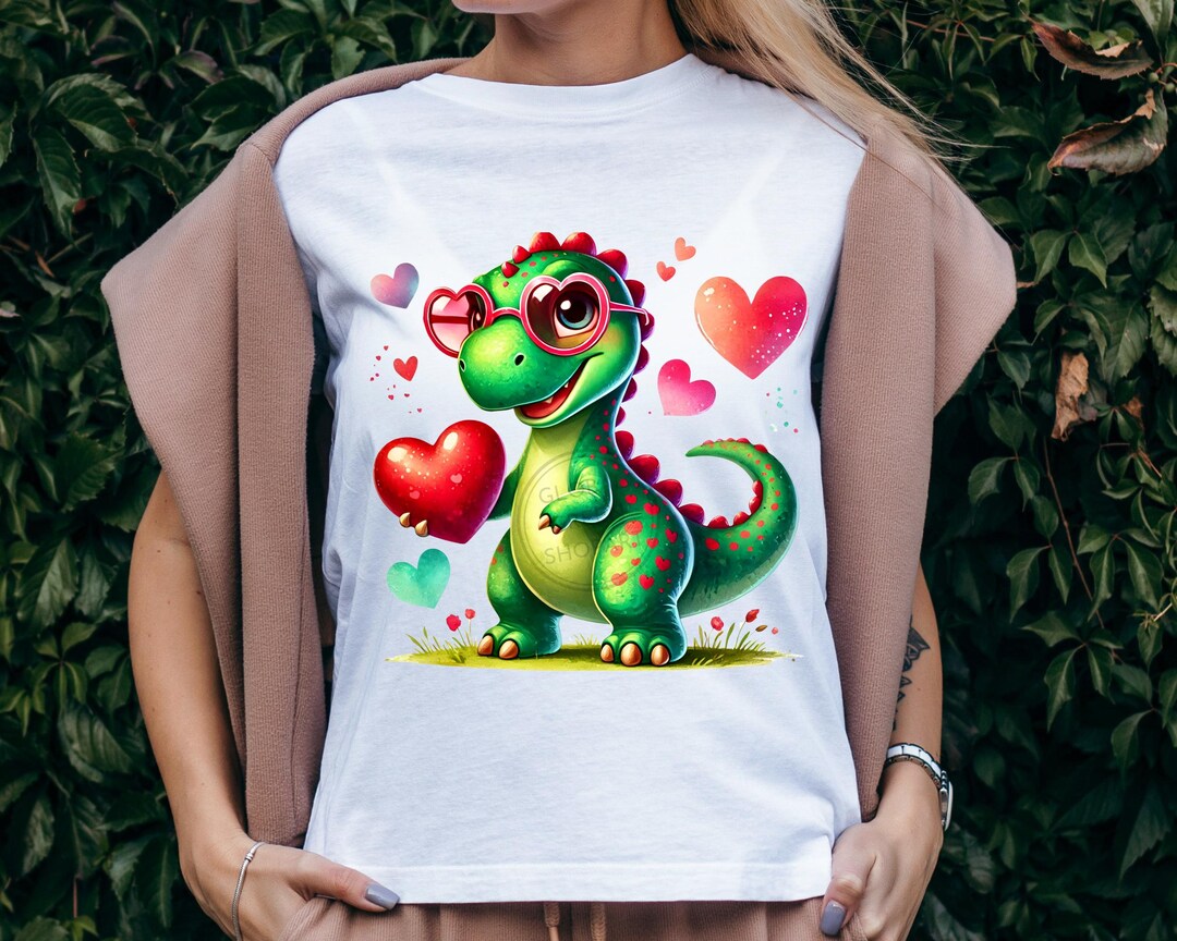 Valentine's Day T-rex Png, Dinosaur Love Png, Sweet T-rex Png, Dino ...