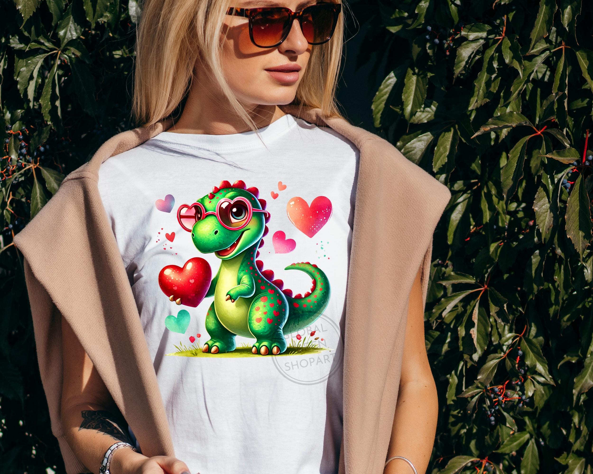 Valentine's Day T-rex Png, Dinosaur Love Png, Sweet T-rex Png, Dino ...