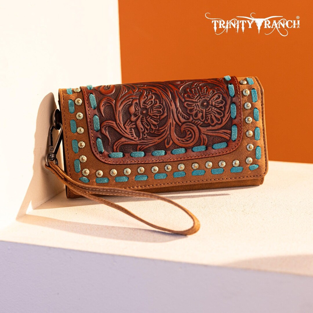 Trinity Ranch Floral Tooled Collection Wallet - Etsy