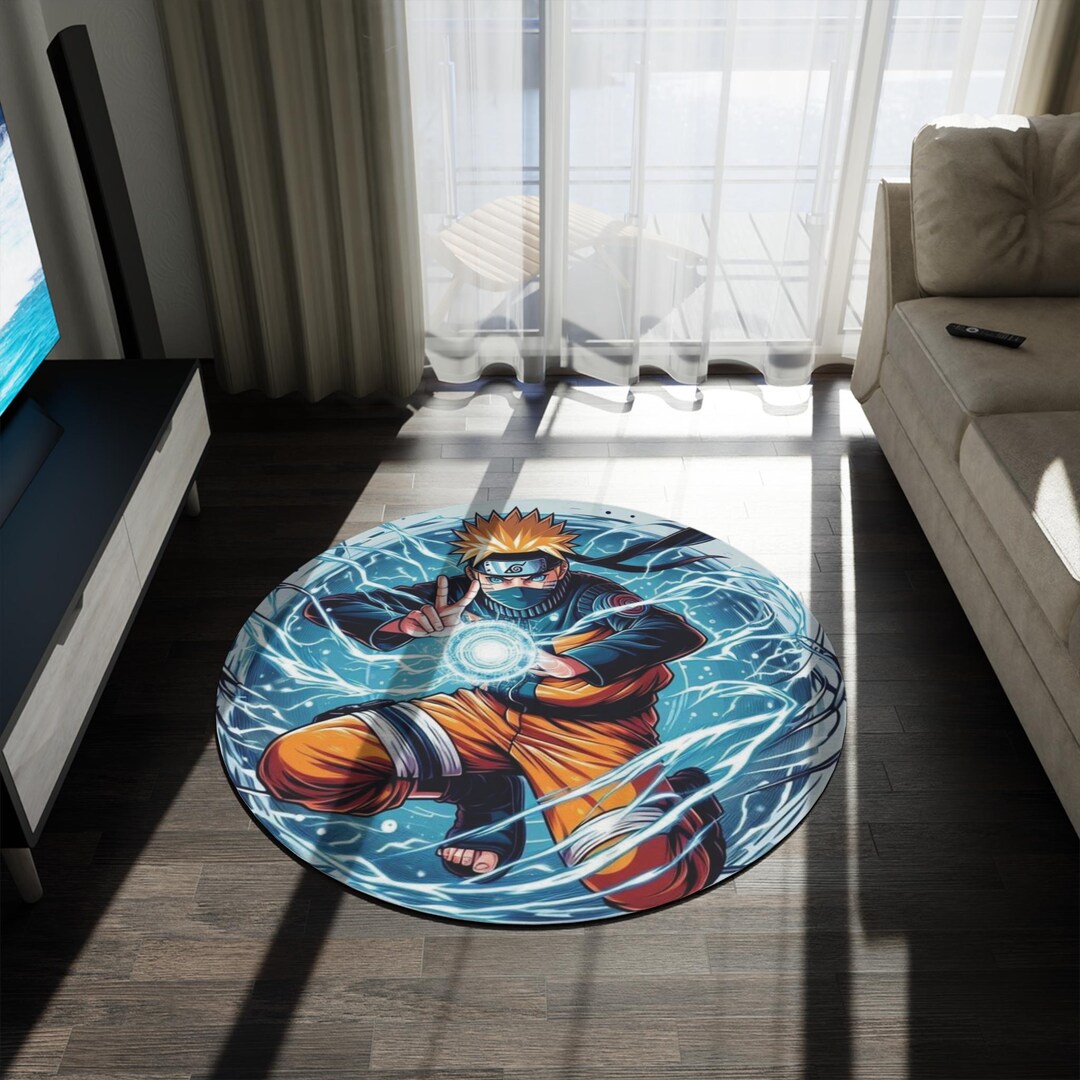 Anime Naruto Uzumaki Round Rug for Home Decor, Area Carpet, Floor Mat ...
