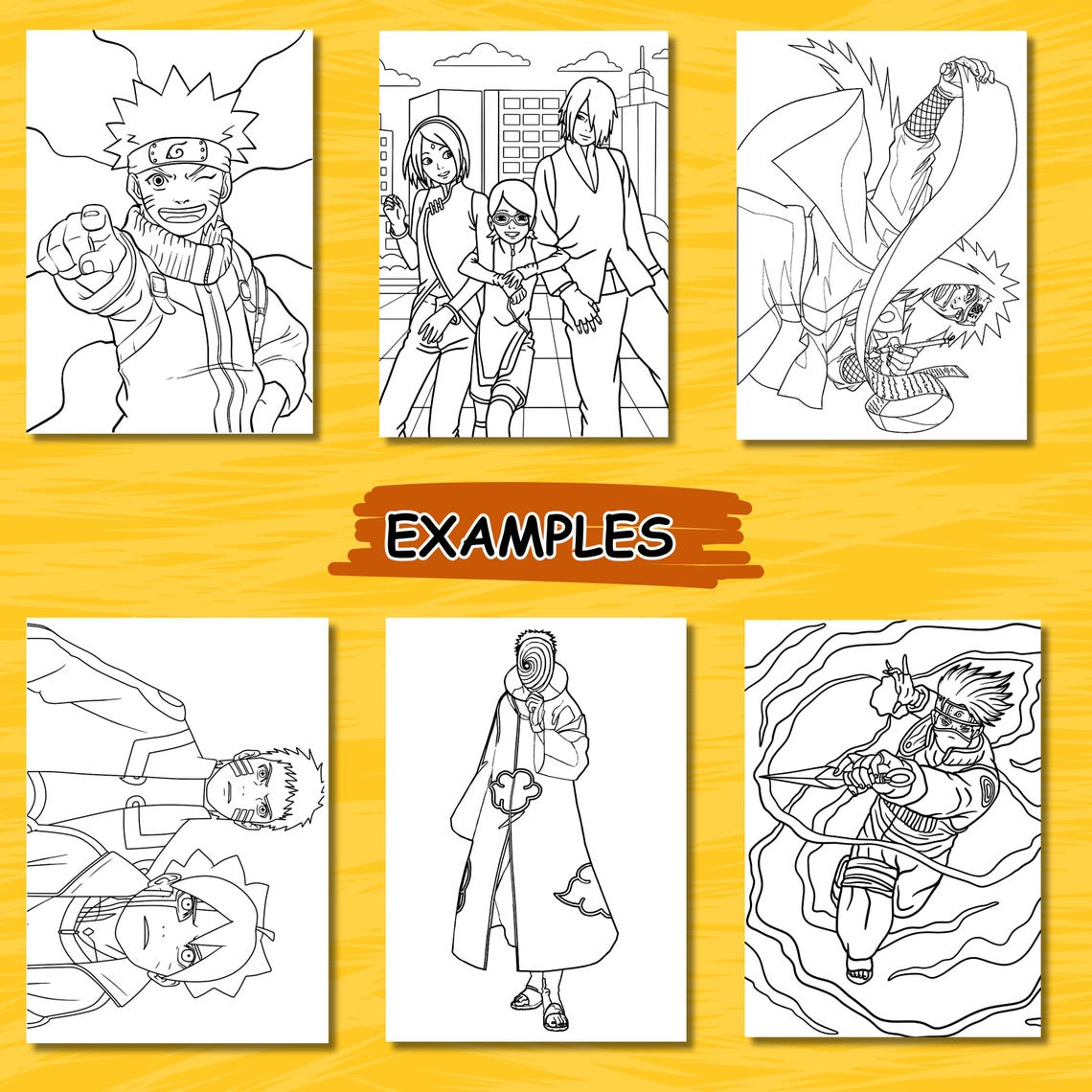 130 Pages Naruto Coloring Book Coloring Pages for Kids Digital Download ...