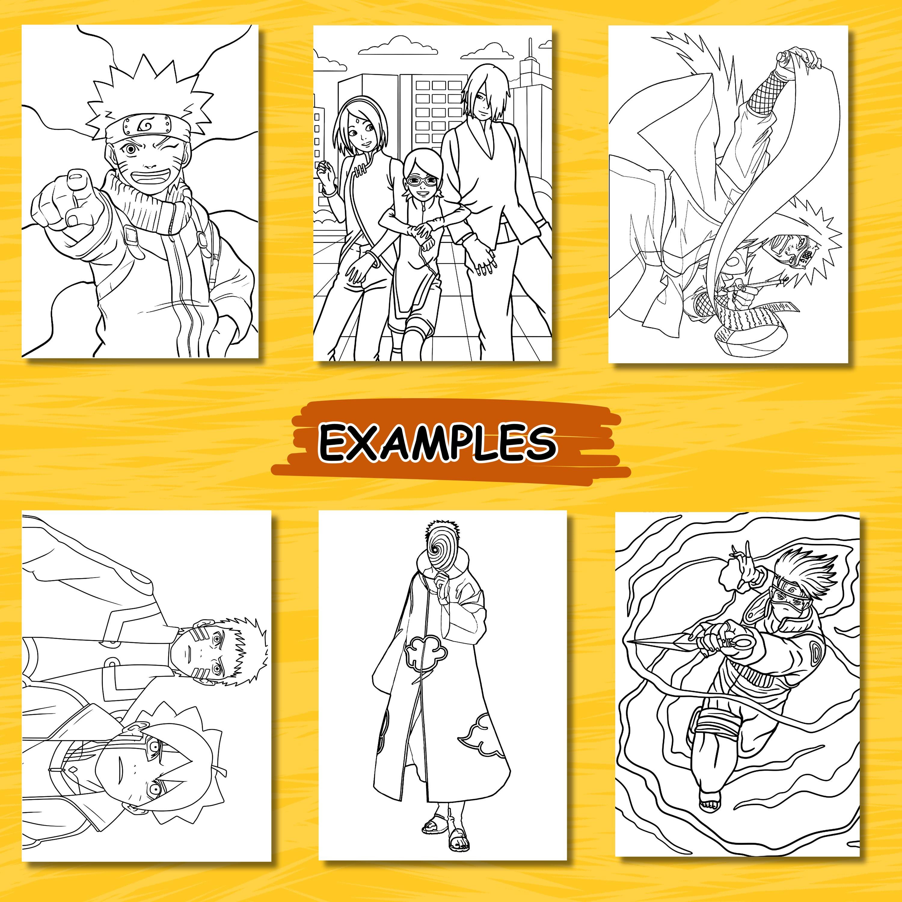 130 Pages Naruto Coloring Book Coloring Pages for Kids Digital Download ...