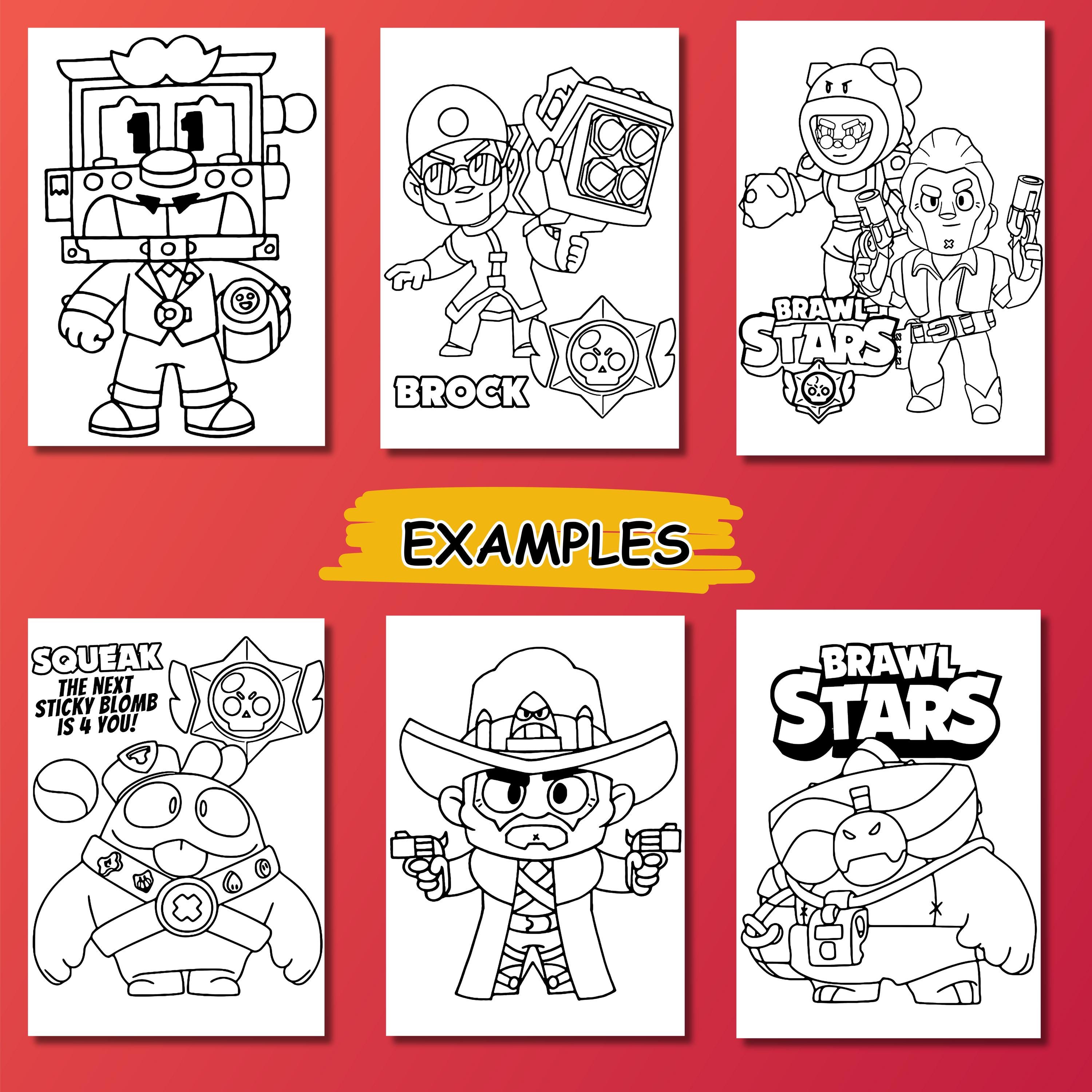 70 Pages Brawl Stars Coloring Book Coloring Pages for Kids Digital ...