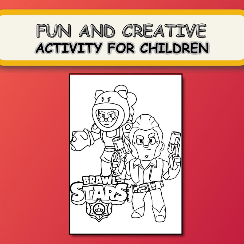 70 Pages Brawl Stars Coloring Book Coloring Pages for Kids Digital ...