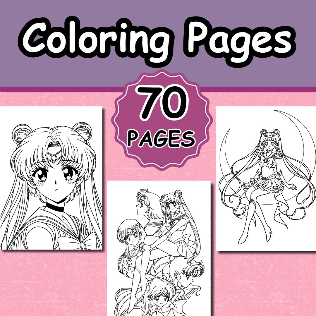 70 Pages Magical Girls Coloring Book Coloring Pages for Kids Digital ...
