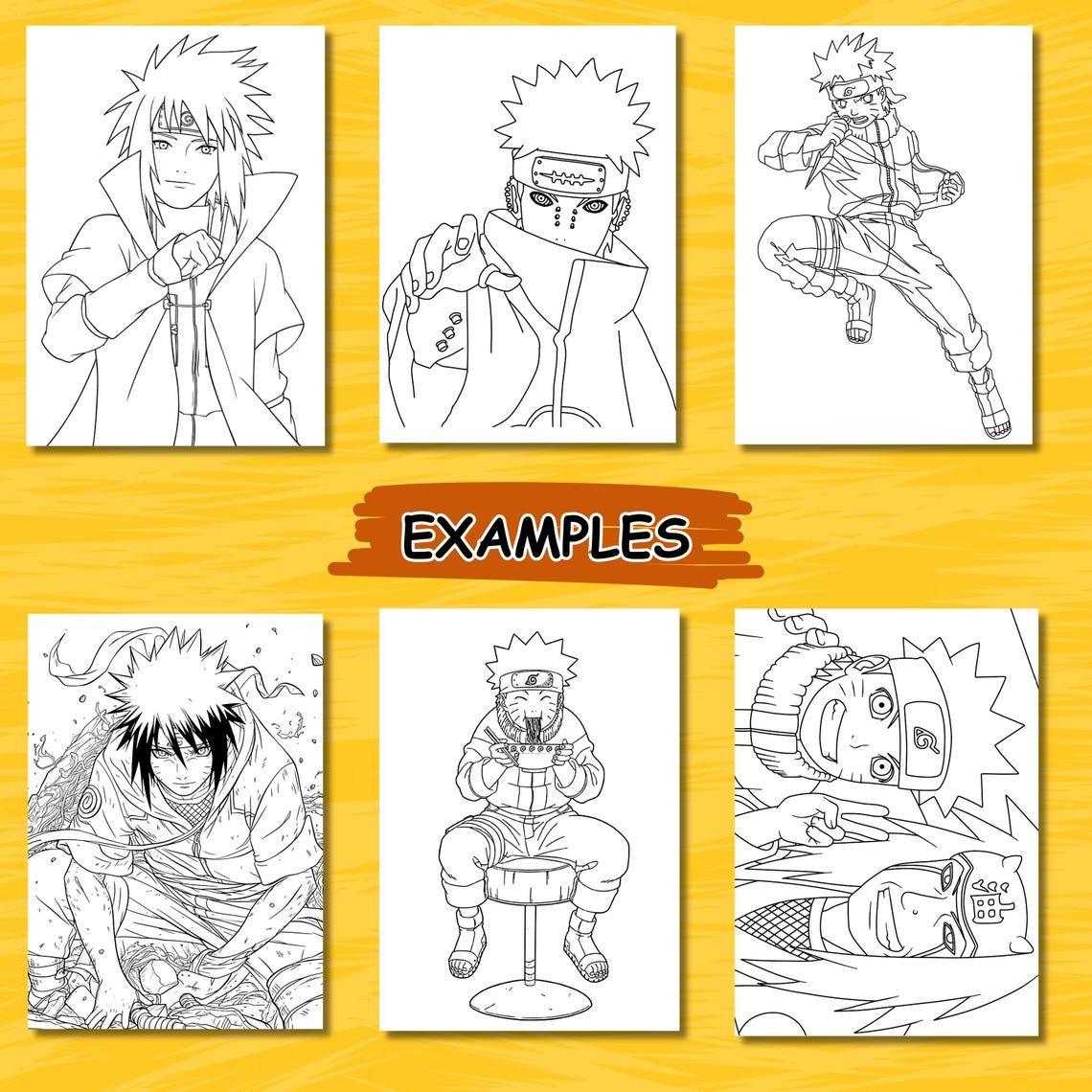130 Pages Naruto Coloring Book Coloring Pages for Kids Digital Download ...