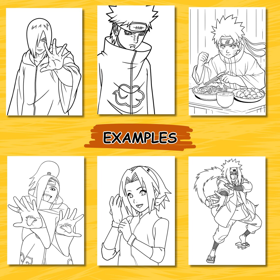 130 Pages Naruto Coloring Book Coloring Pages for Kids Digital Download ...