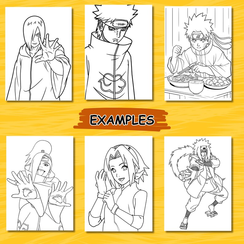 130 Pages Naruto Coloring Book Coloring Pages for Kids Digital Download ...
