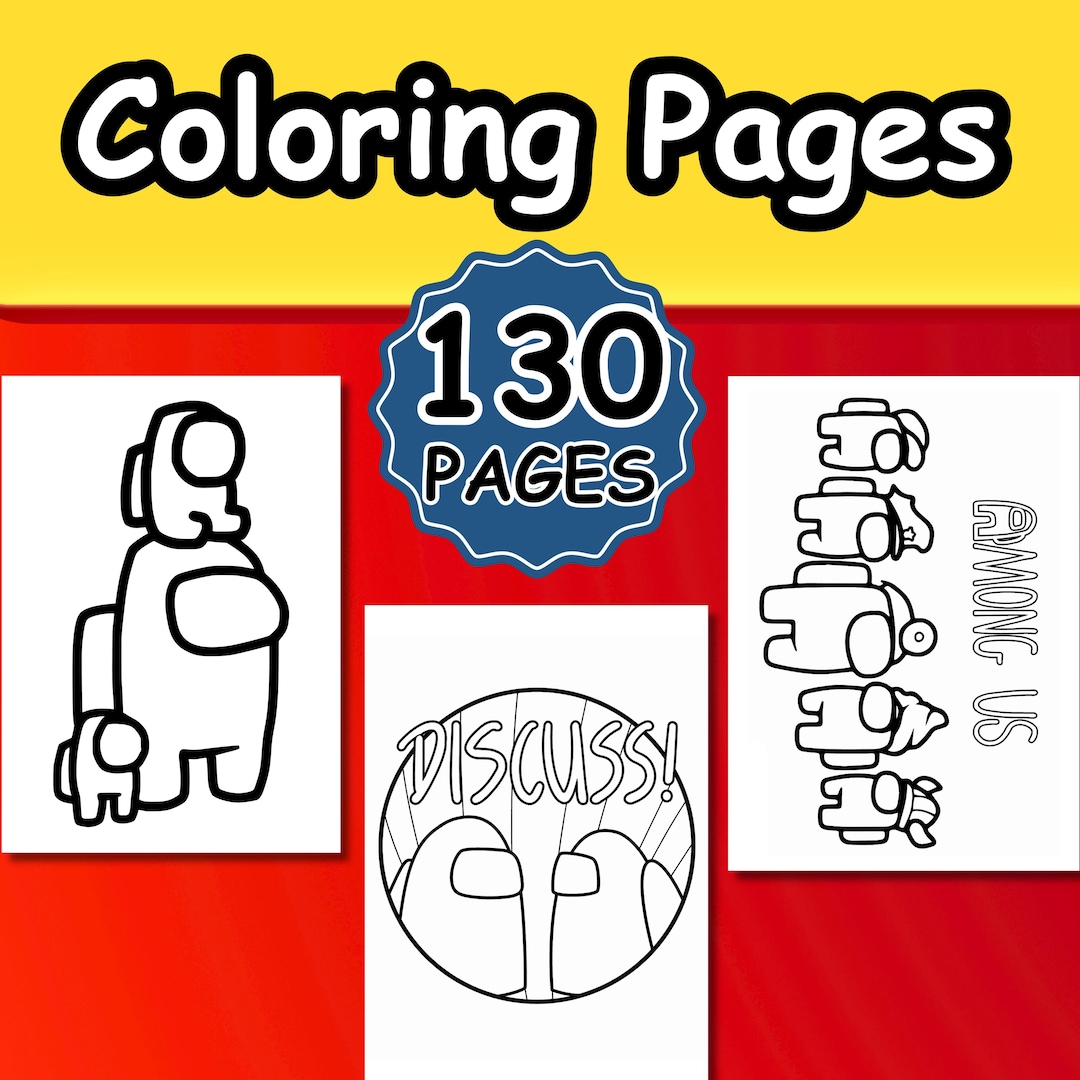 130 Pages Among Us Coloring Book Coloring Pages for Kids Digital ...