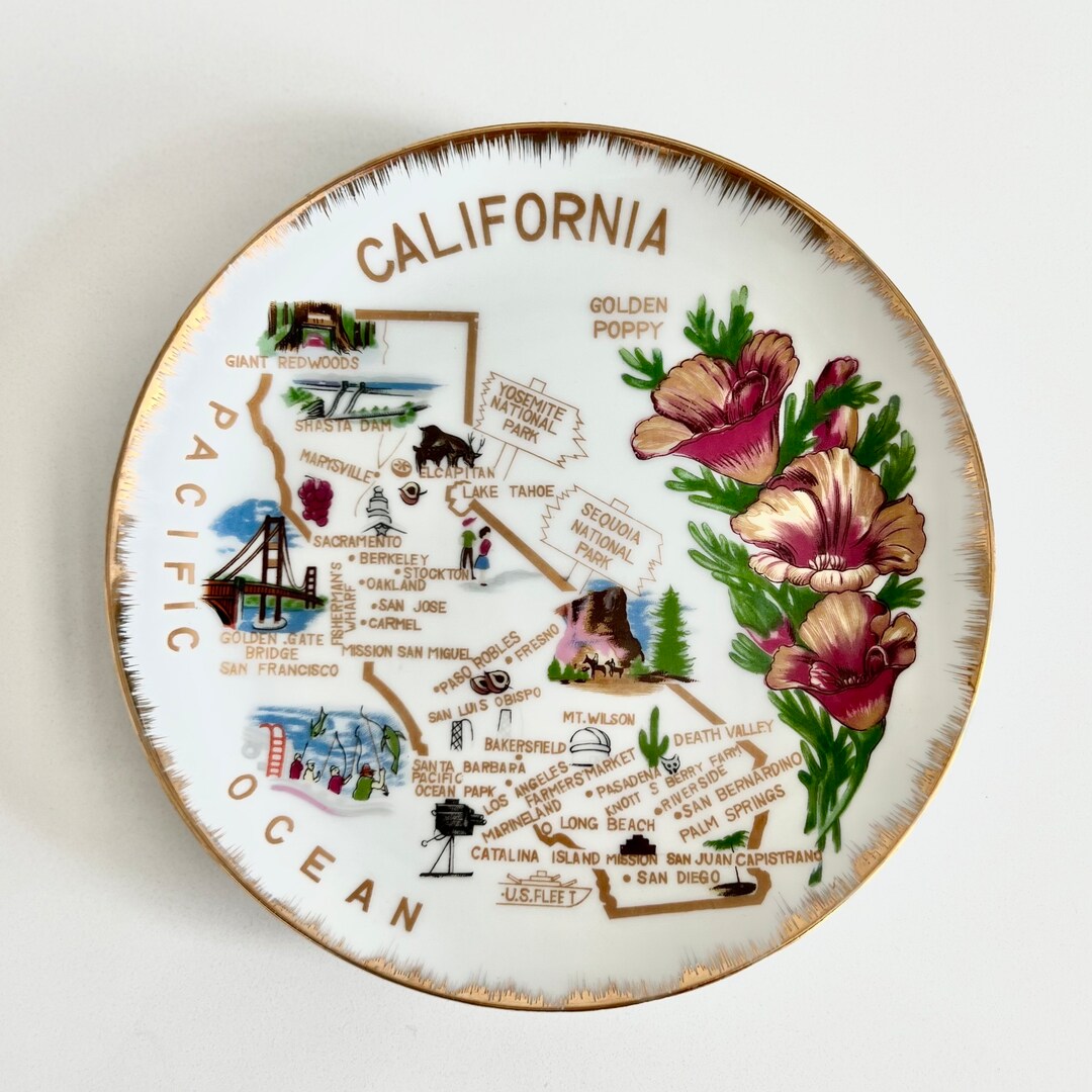 Vintage California Plate - Etsy Australia
