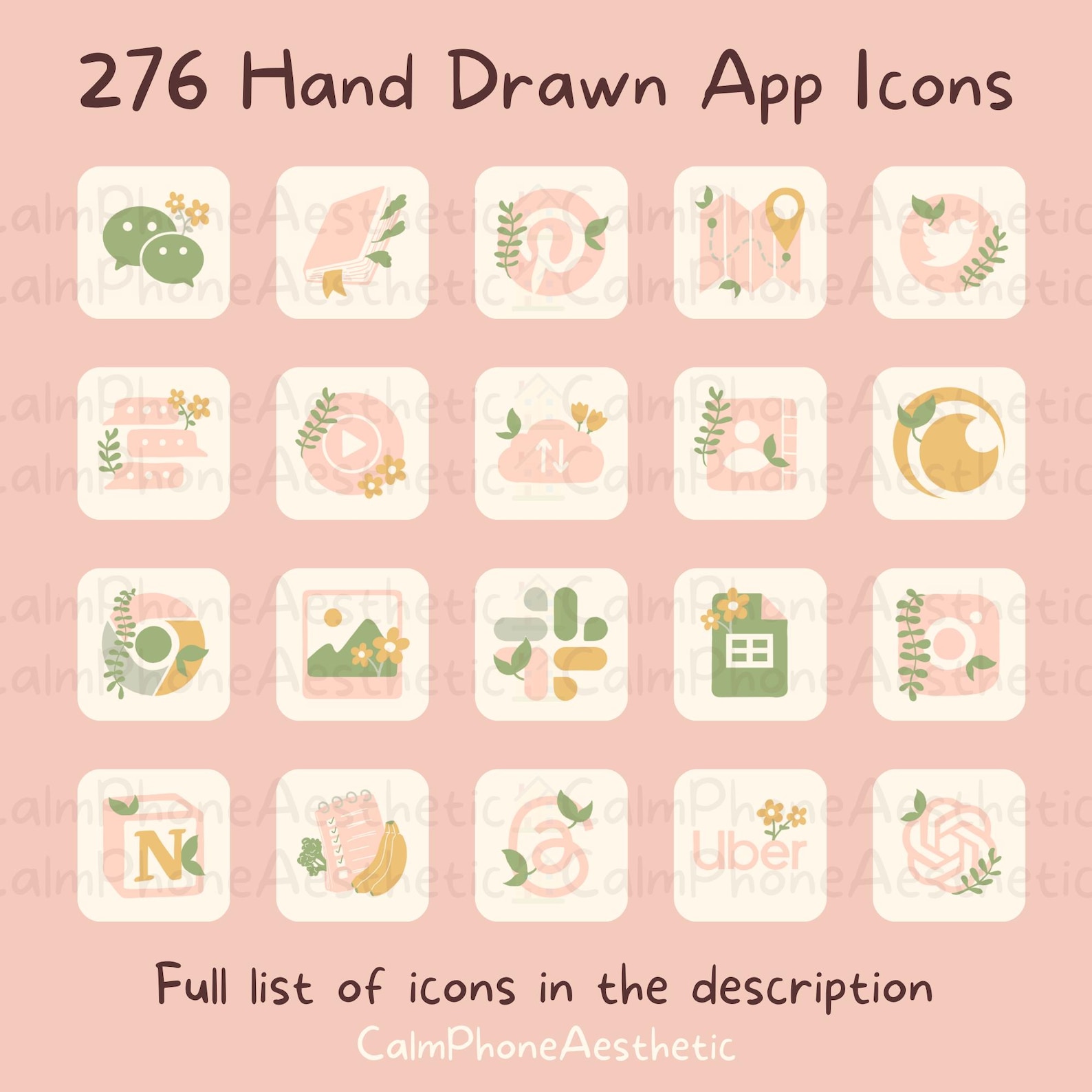 Android App Icons Phone Cute Theme Pastel Pink Icons Neutral Colors ...