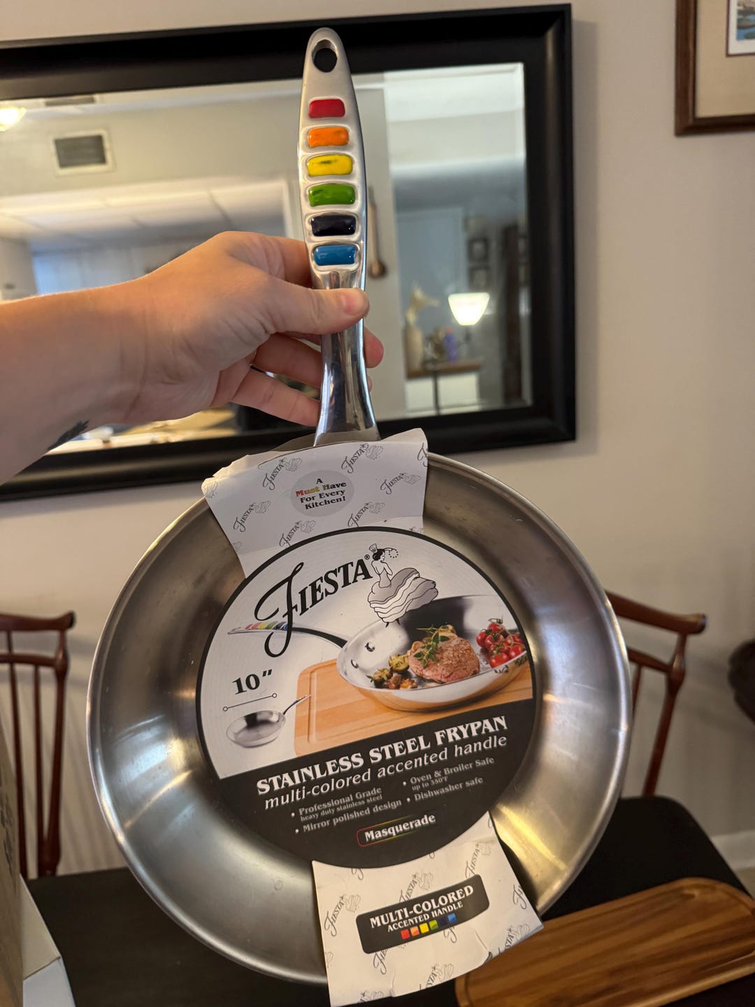 Fiesta Masquerade Rainbow Stainless Steel Frypan, Cooking Pan, 10 ...