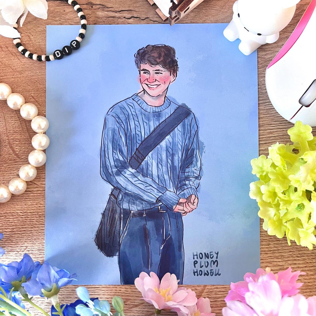 Dan Howell Phanart Print A5 - Cute Daniel Howell Blue Sweater Digital ...