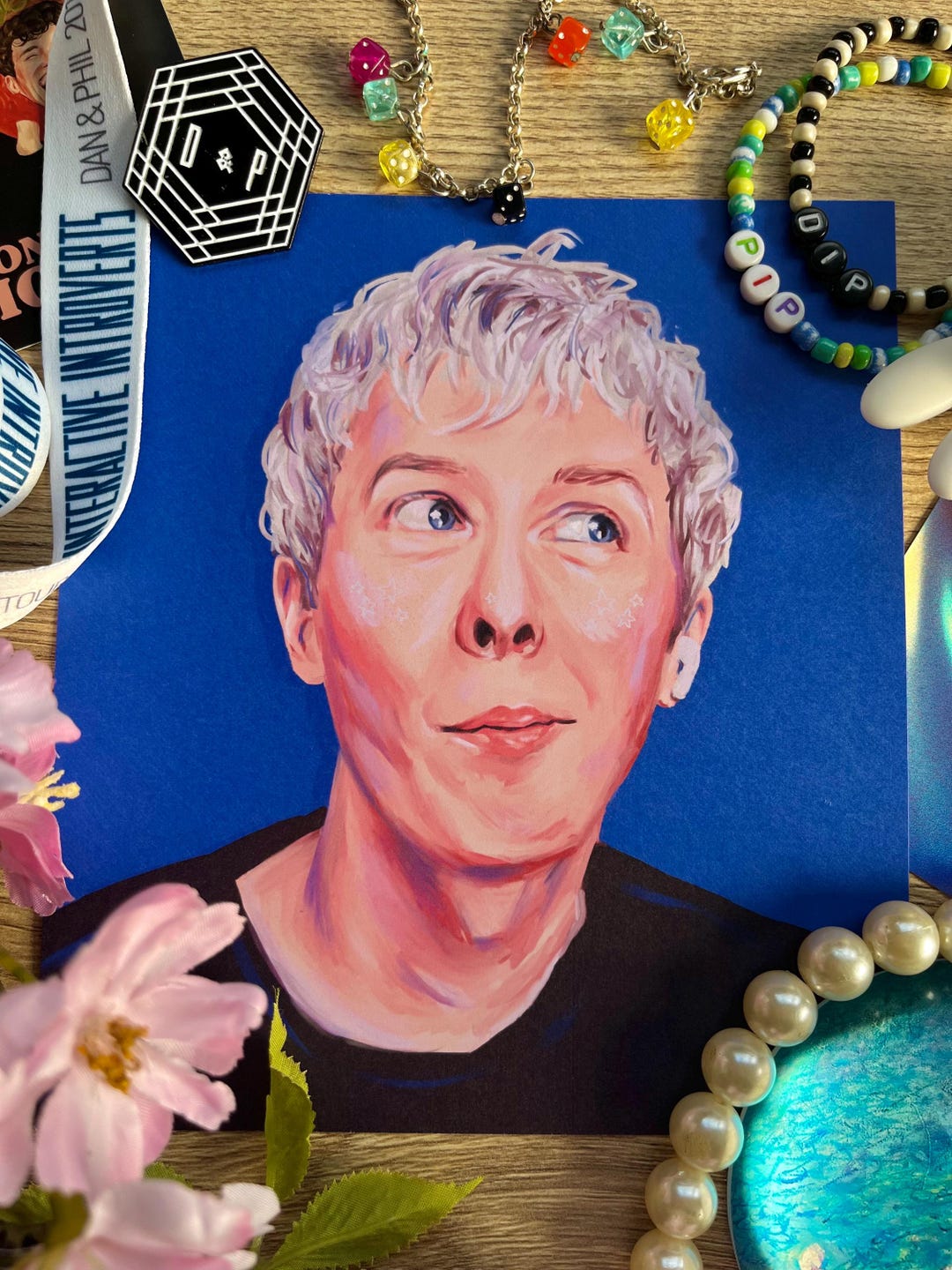 Amazingphil Phanart Print A5 - Cute Phil Lester Square Blue Digital ...