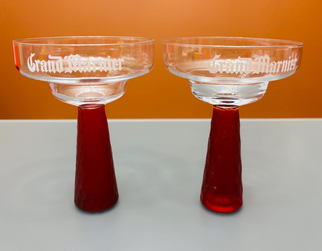 Grand Mariner Cocktail Margarita Glass With Red Honey Comb Stem Vintage ...