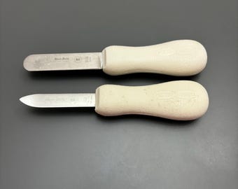Vintage Quikut Stainless Steak Knives, Set of 3, Cream Color Plastic ...