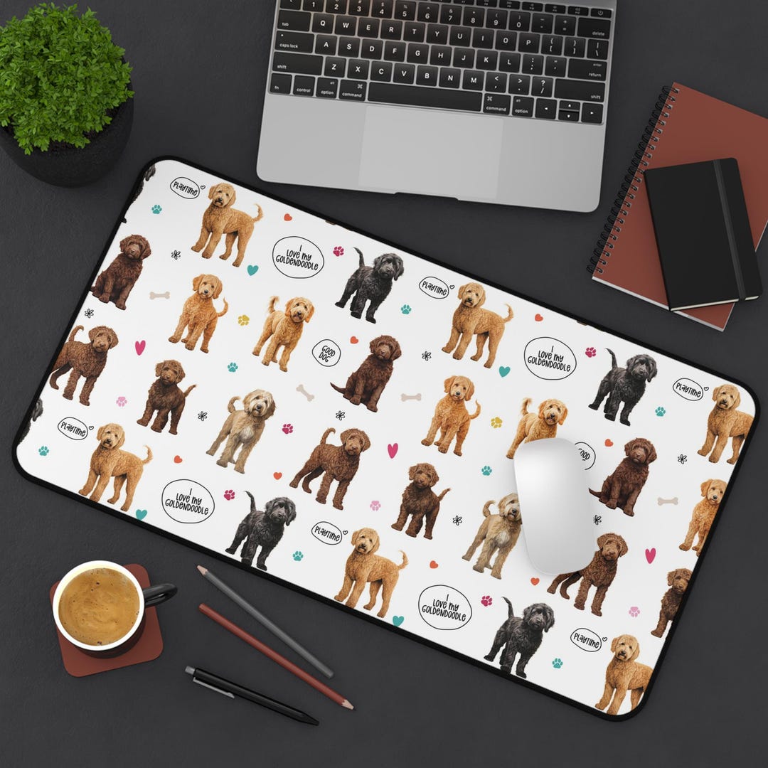 Goldendoodle Desk Mat, Large Neoprene Mouse Pad, Dog Lover Gift - Etsy