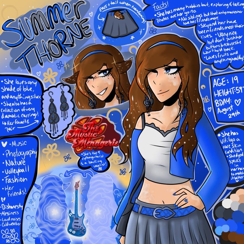 Custom Character Sheet Commission, Personalized OC Reference Sheet ...