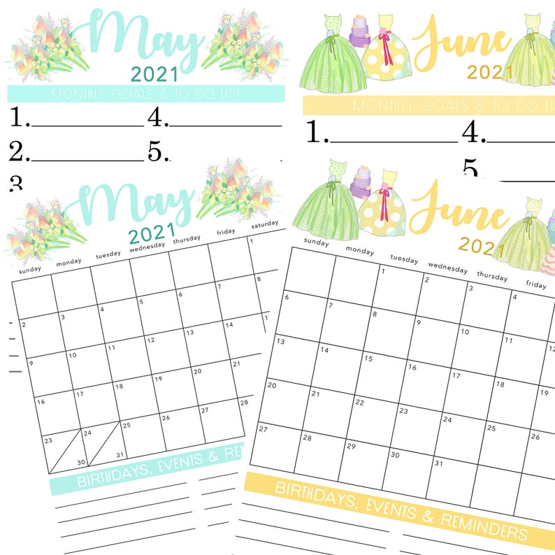 Printable Day Planner 365 Day Monthly Calendar Goal Sheets - Etsy