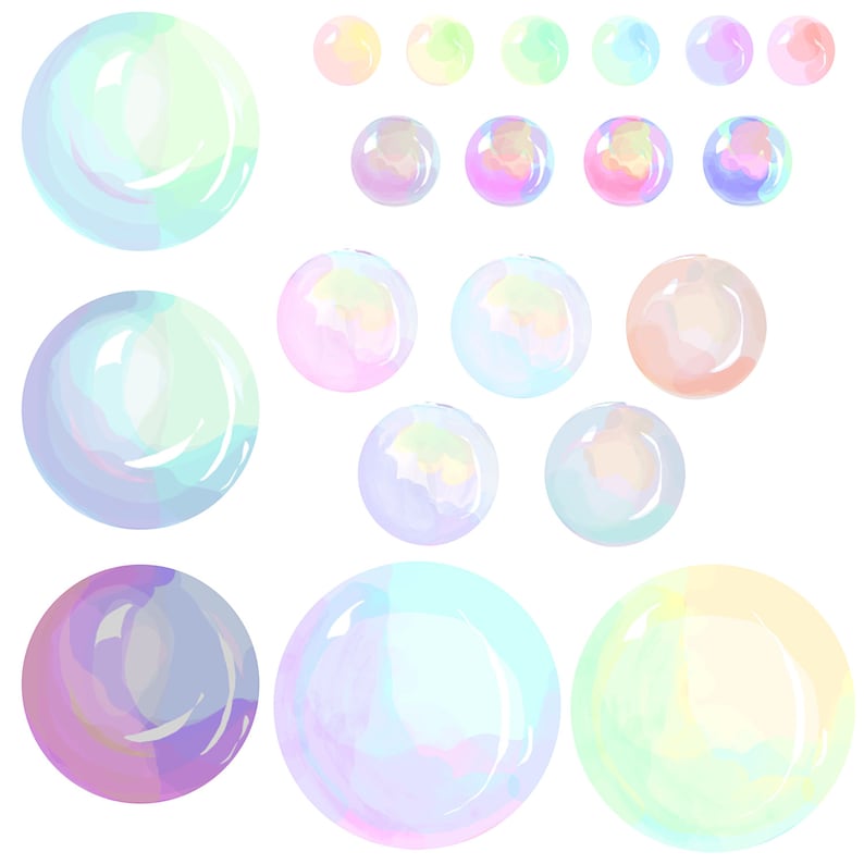 Watercolor Clipart, Bubbles in Watercolor, Scrapbooking Supplies ...