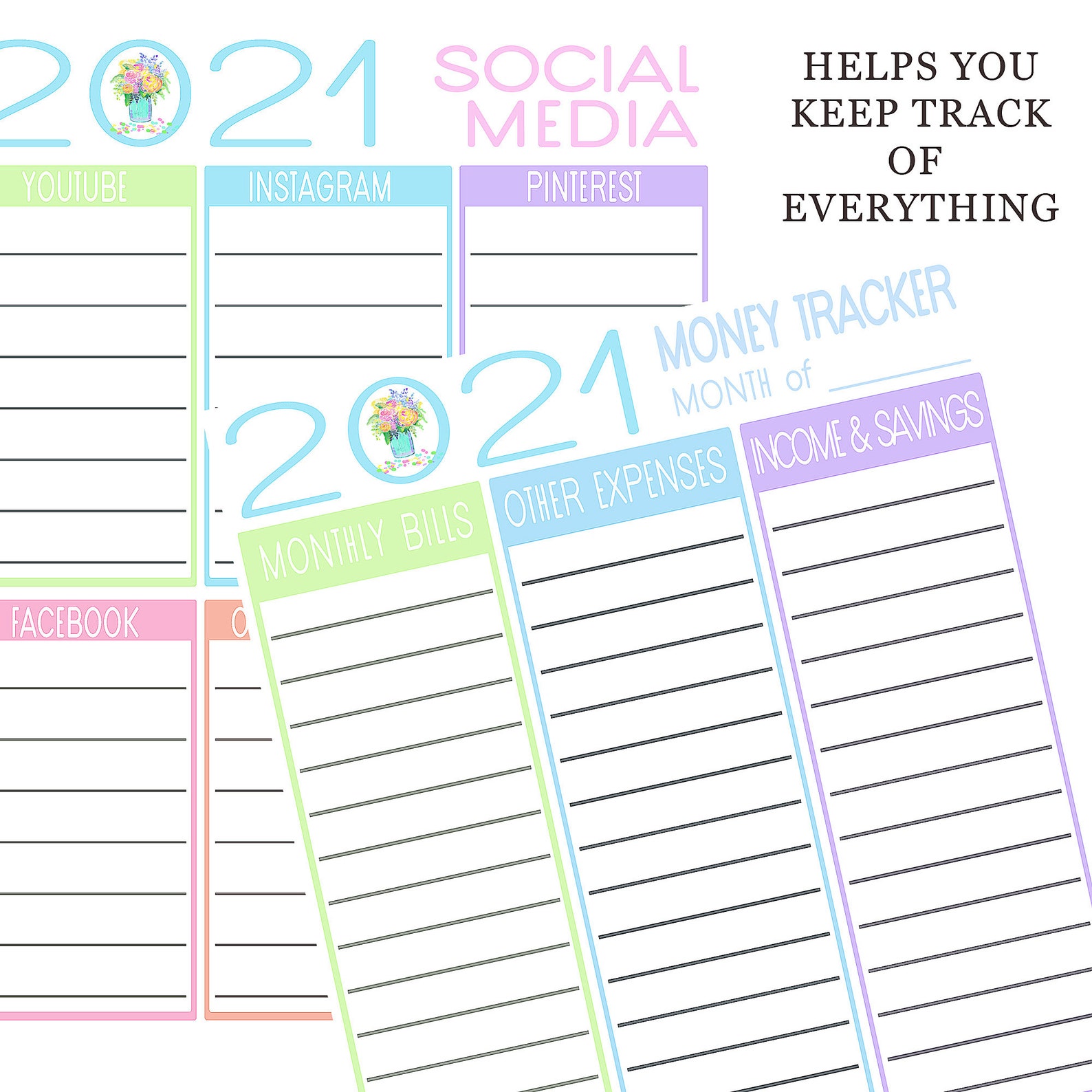 Printable Day Planner 365 Day Monthly Calendar Goal Sheets - Etsy