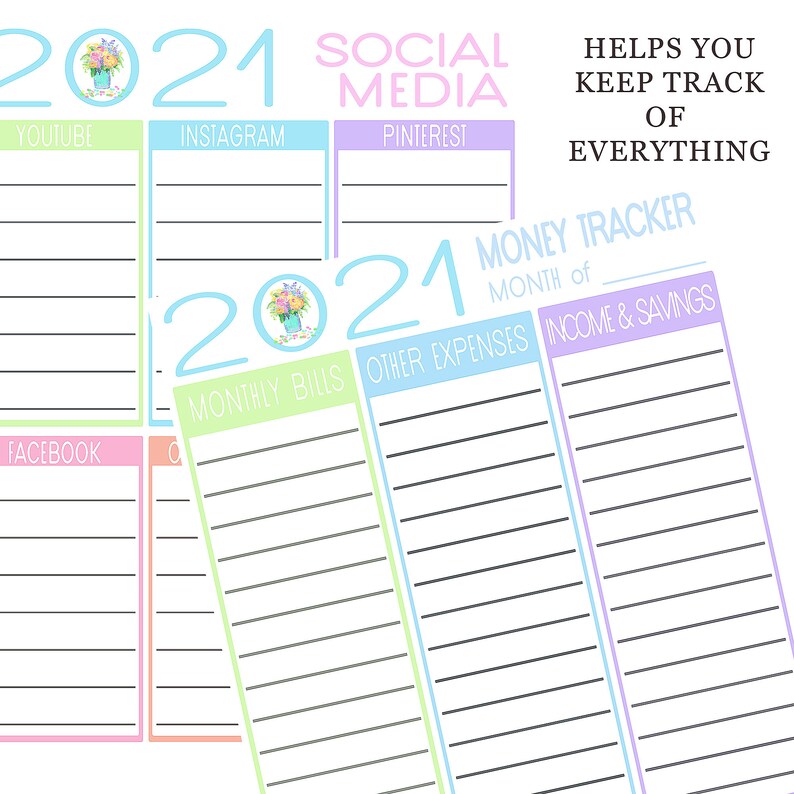 Printable Day Planner 365 Day Monthly Calendar Goal Sheets - Etsy