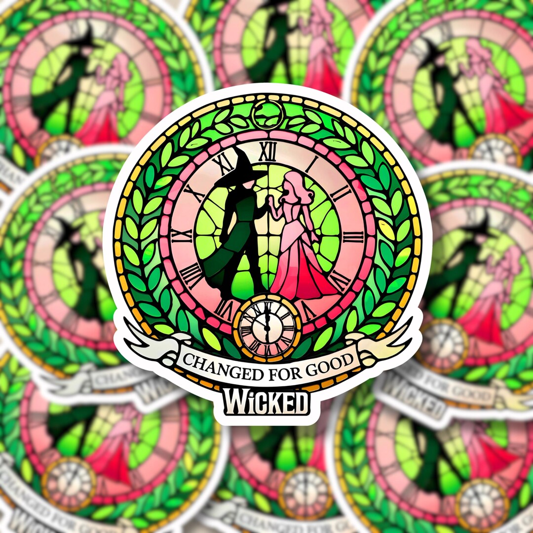 Changed for Good Stained Glass Sticker | Wicked Movie Broadway | Vinyl ...