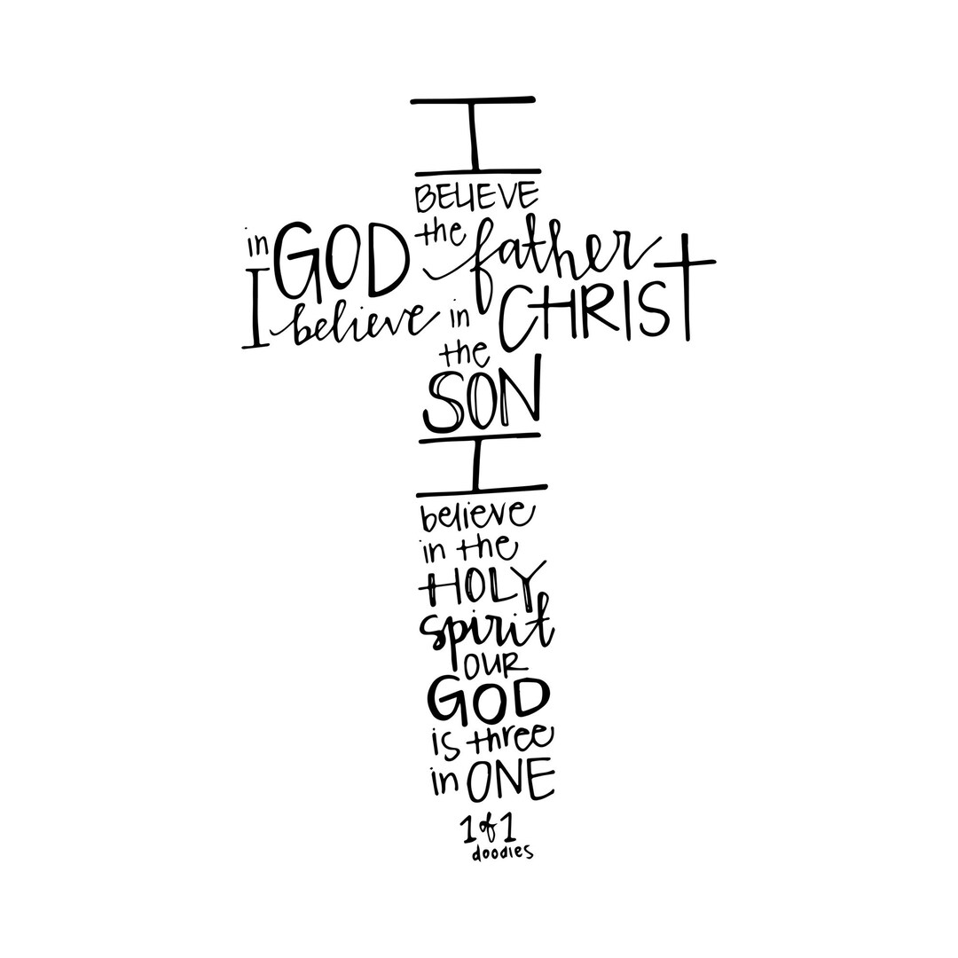 Apostles Creed SVG | Christian Cross PNG | Trinity Faith Design | Bible ...
