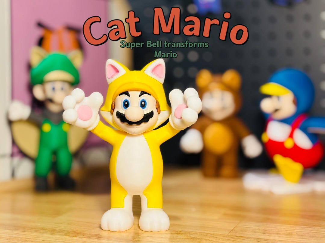 Super Bell Cat Mario Sculpture Figure – Super Mario - Mario Kart ...