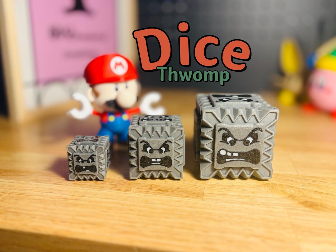 Thwomp Dice – Super Mario Party Dice | Stone Block | Customizable Size ...