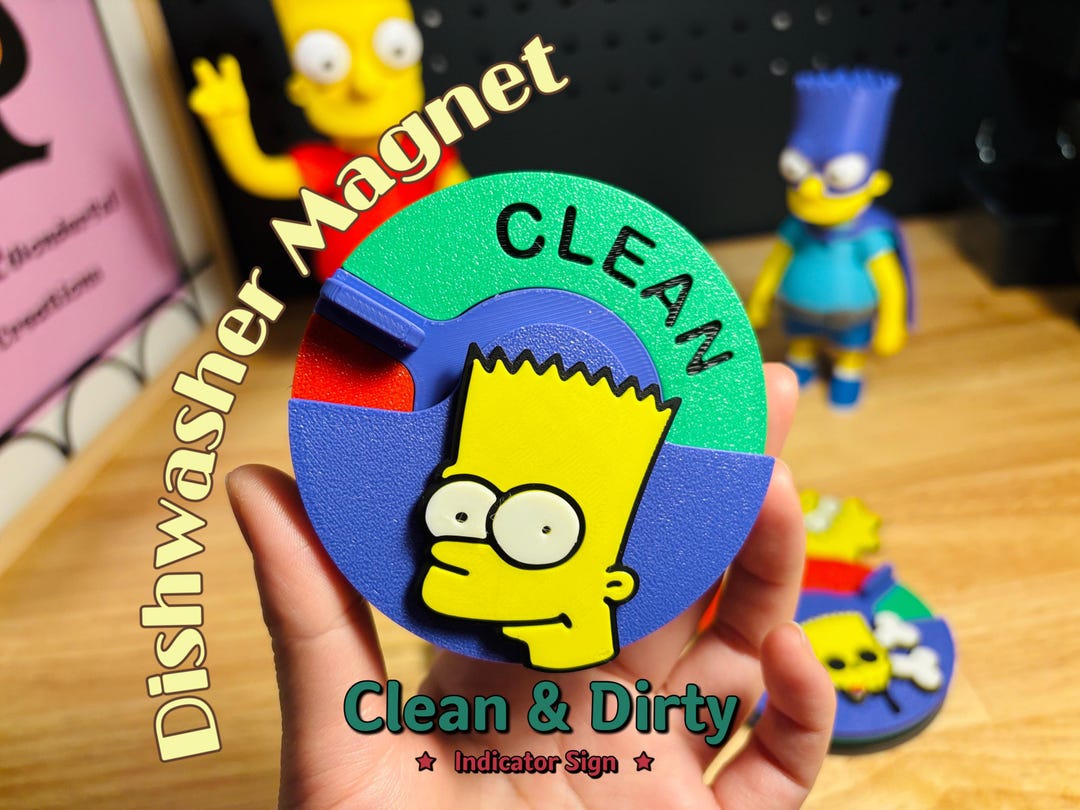 Simpsons Dishwasher Magnet–3d Printed Clean Dirty Sign –funny Kitchen ...
