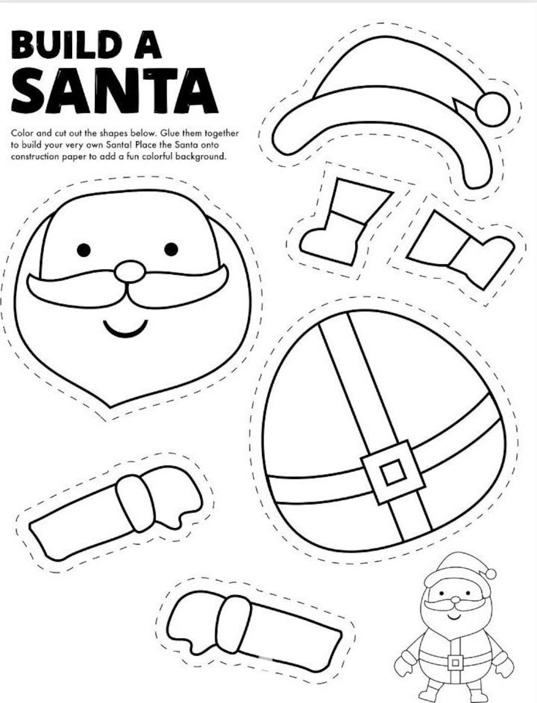 Christmas build a Santa Craft for Kids - Etsy UK