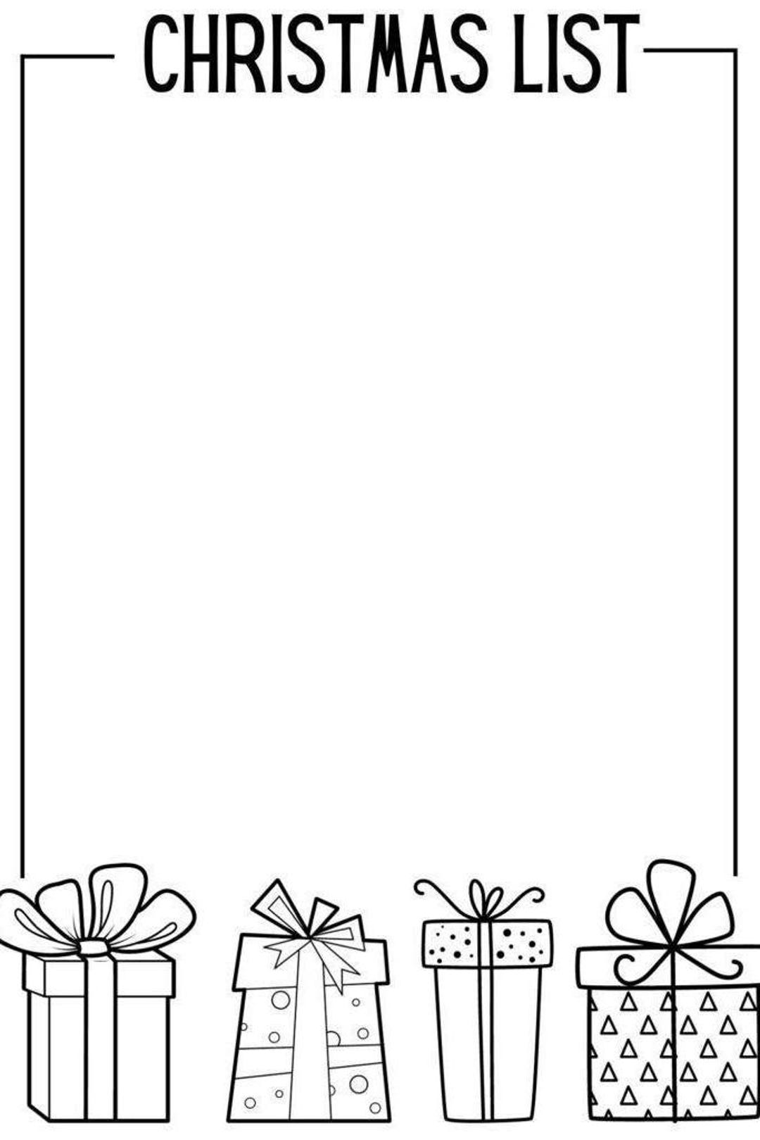 Christmas List Coloring Page - Etsy