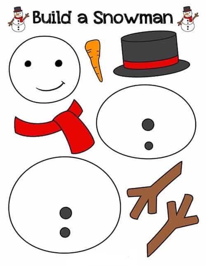 Winter build a Snowman Craft for Kids - Etsy UK