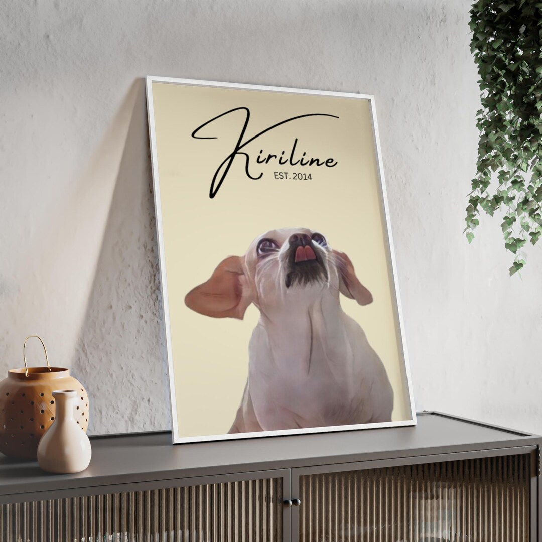 Personalized Pet Portrait Poster, Custom Dog Art, Home Decor, Gift for ...
