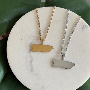 Puerto Rico Map Necklace, Puerto Rico Jewelry Gift Ideas, Gift Ideas ...