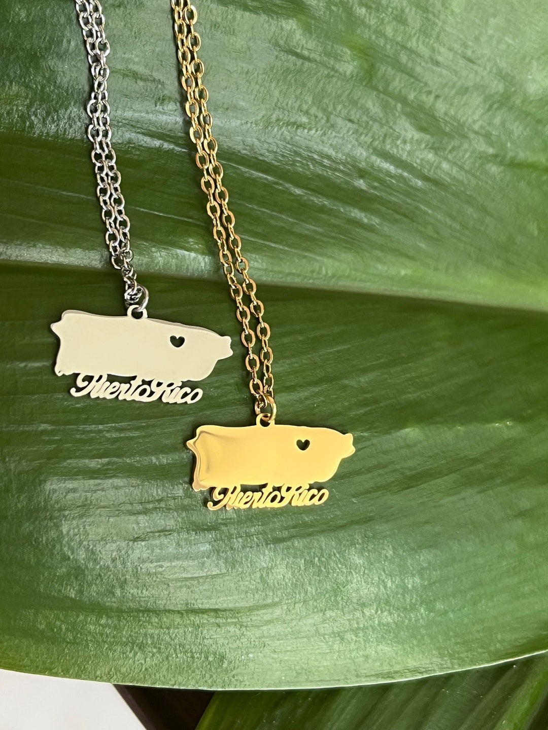 Puerto Rico Map Pendant Necklace: Stainless Steel Boricua Jewelry - Etsy