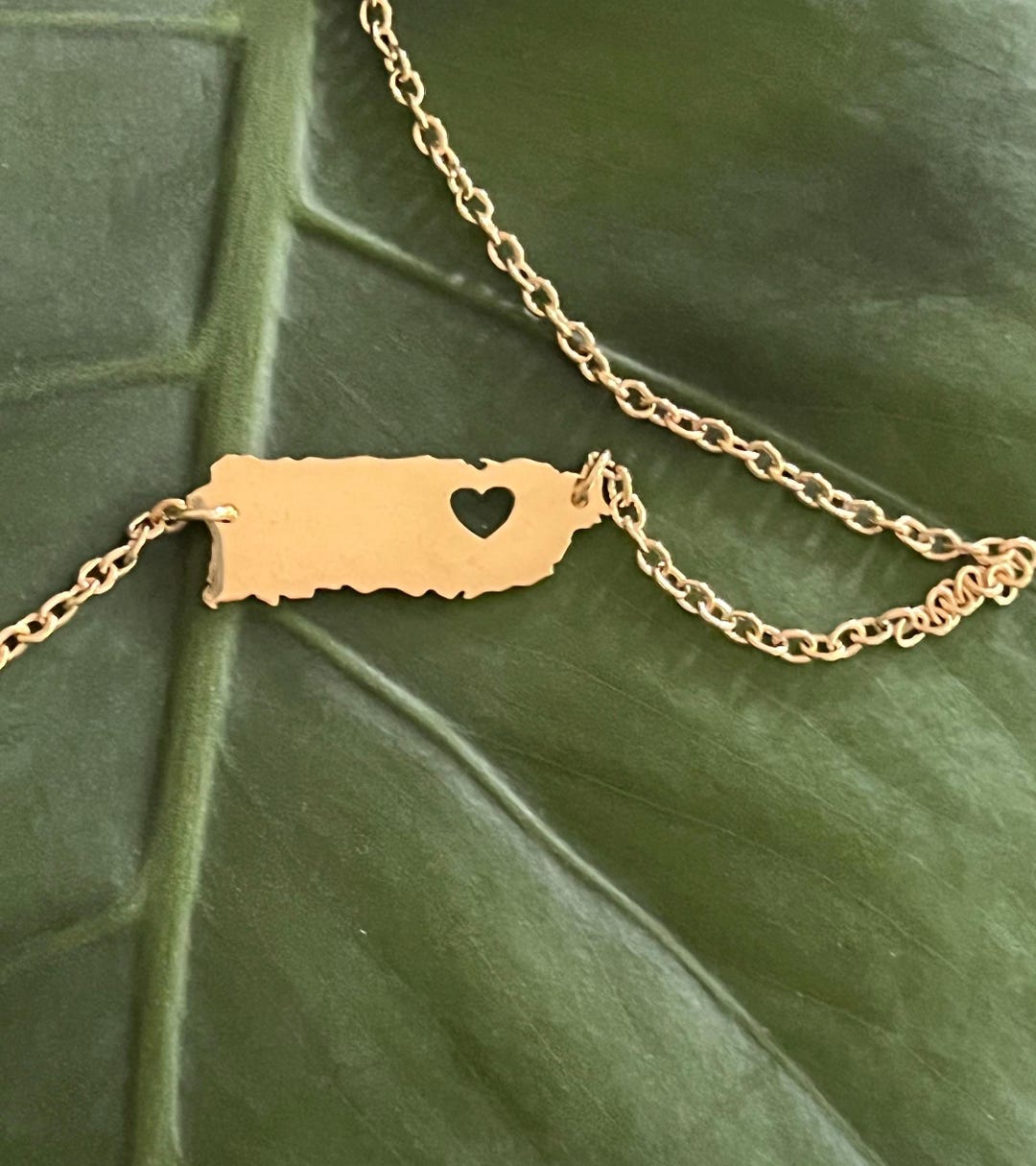 Puerto Rico Map Necklace, Puerto Rico Flag Gold Necklace Unisex, Gold ...