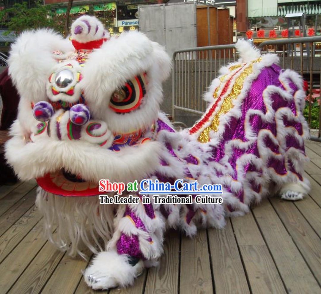 Top Long Wool Chinese Lion Dance Costume, Lion Dance Costumes, Handmade ...