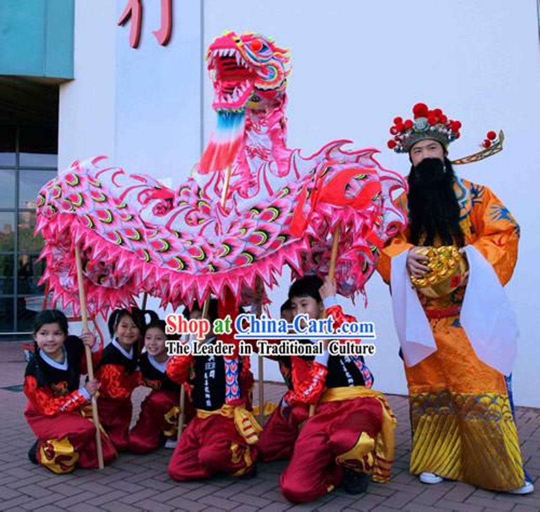 Handmade Luminous Glow in Dark Chinese Dragon Dance Costume Dragon ...