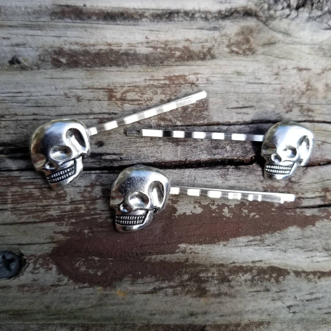 Skull Bobby Pins, Bobby Pins, Skull, Skull Hair Pin Clips, Gothic ...
