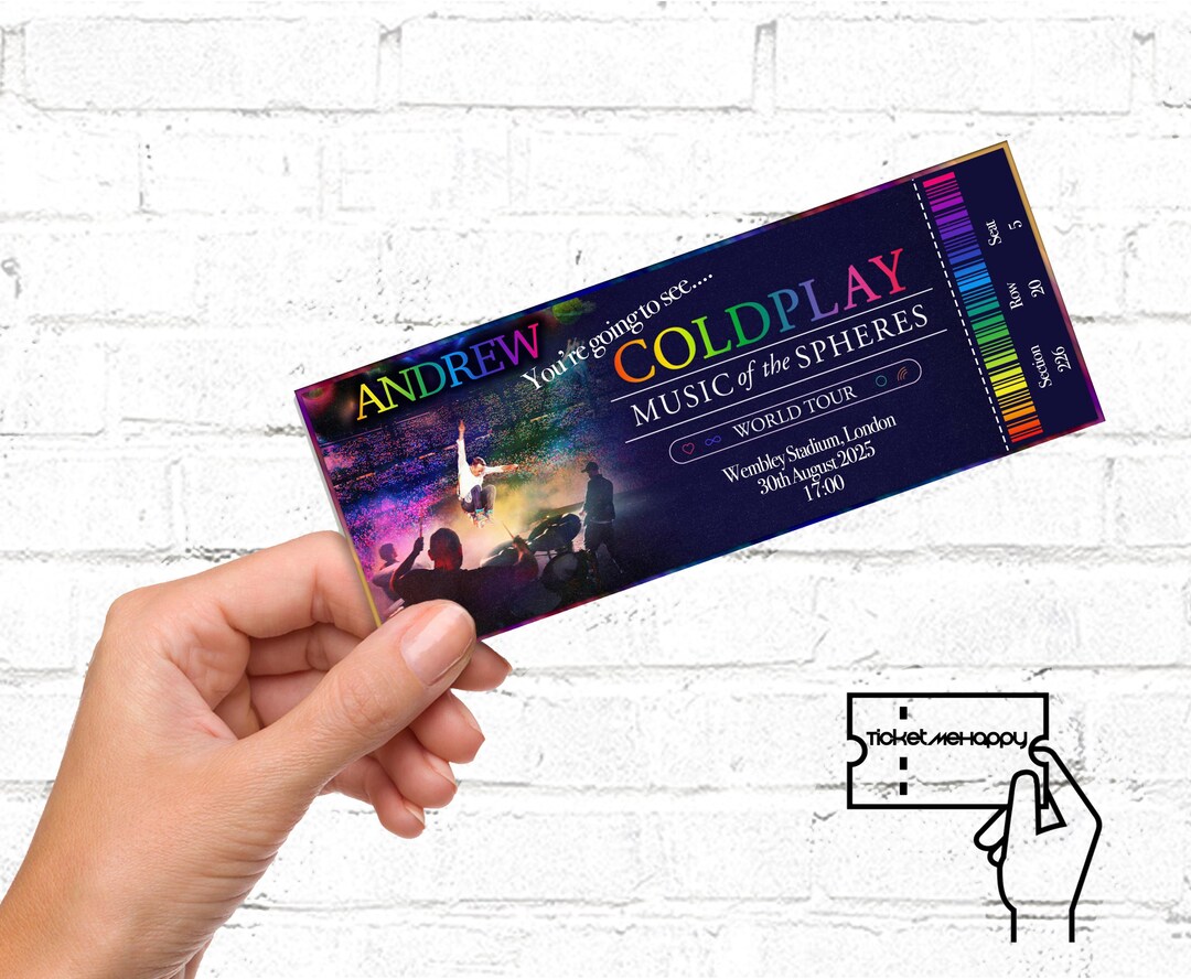 Personalised Concert Ticket Surprise Ticket Concert Souvenir Customised ...