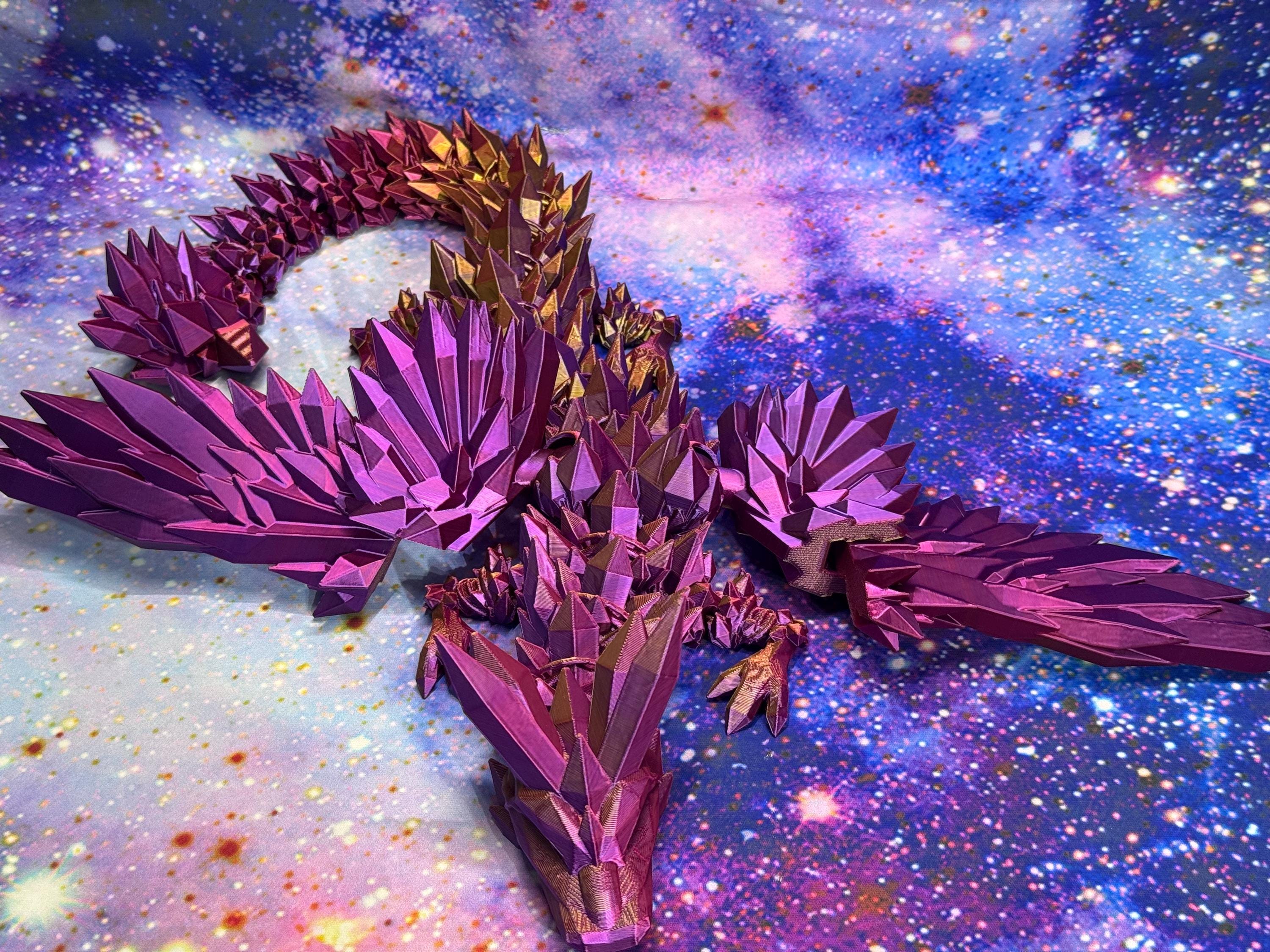 Crystal Wing Dragon - 3D Printed Dragon - Articulated Dragon - Gift ...