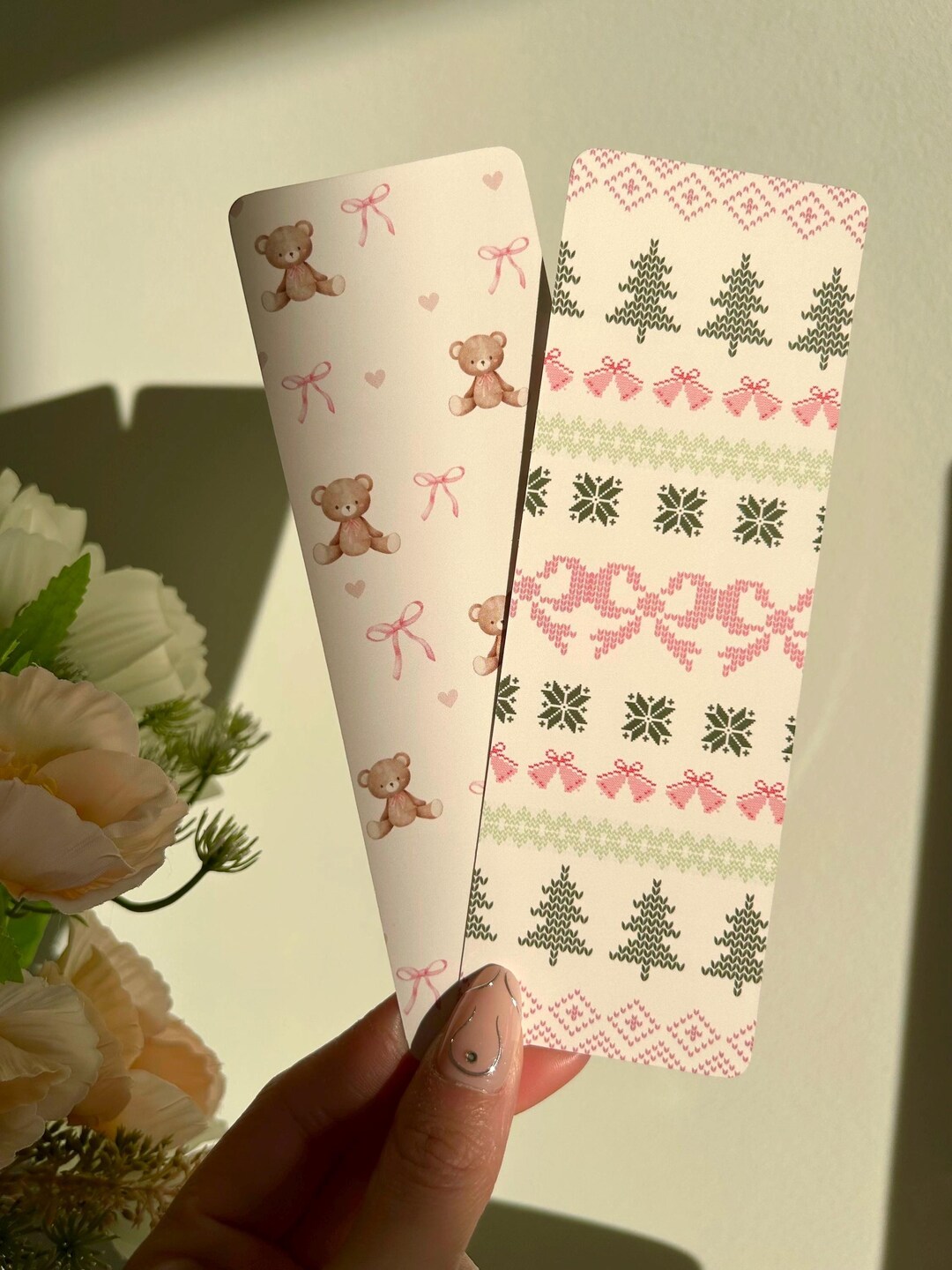 Bow Fair Isle Bookmark, Holiday Bookmarks, Bookish Christmas Gifts ...