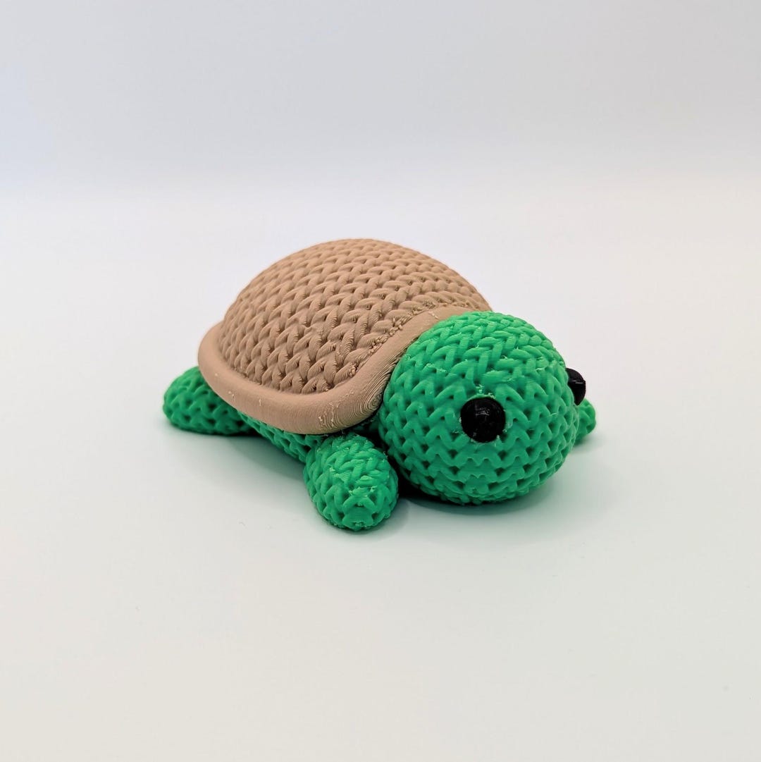 Cute Turtle Toy - Crochet-style Turtle Ornament - Kawaii Green Turtle ...